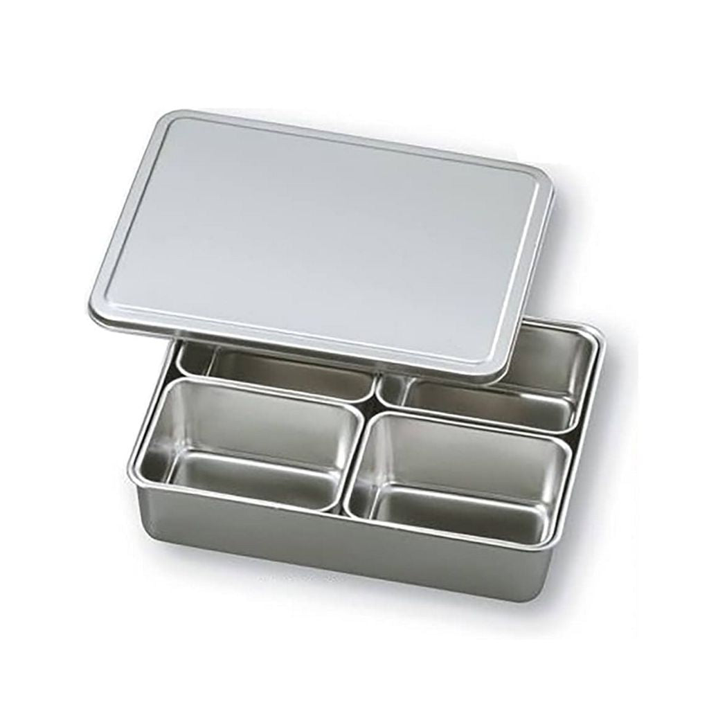 4 mini rektangulære krydderibeholdere med låg - 223 x 147 x 63 mm – Yeschef